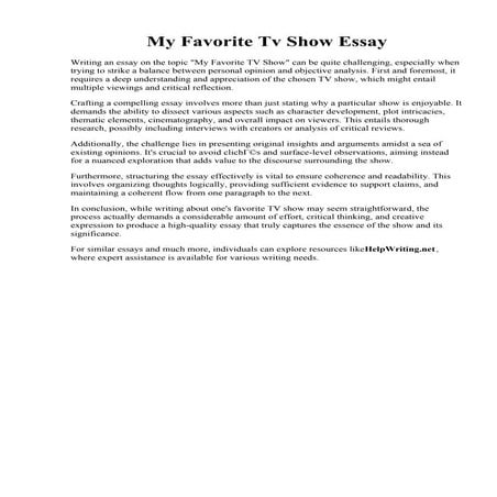 My Favorite Tv Show Essay.pdf