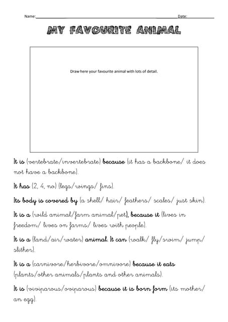 My favourite animal is... (3) | PDF