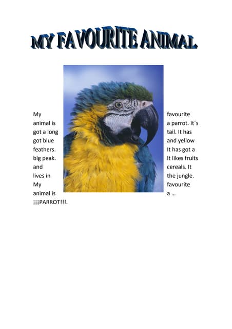 My Favourite Animal Sara 3º Perro | PPT