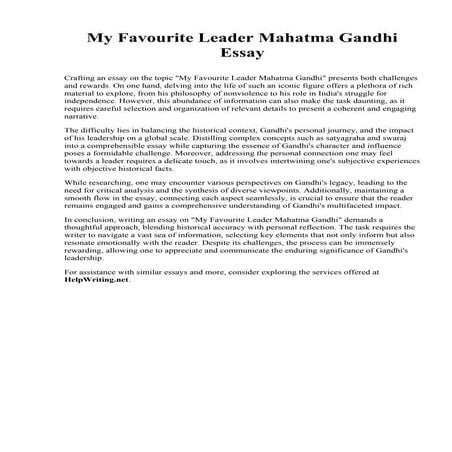 My Favourite Leader Mahatma Gandhi Essay.pdf
