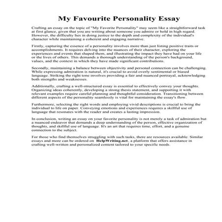 My Favourite Personality Essay | PDF