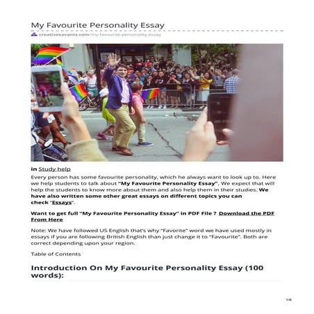 My favourite personality essay creativesavantz.com