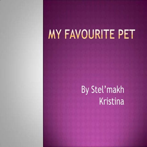 My favourite pet 3 | PPT