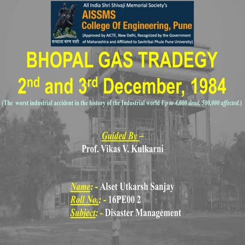 Bhopal gas tragedy, 1984 | PPTX