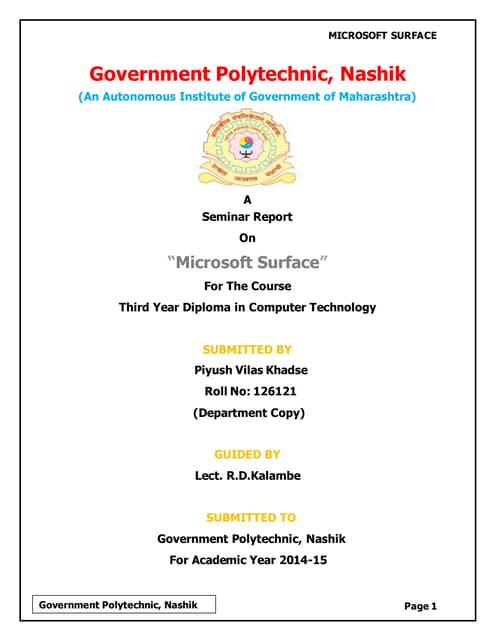 microsoft-surface-ppt From EnggRoom.ppt