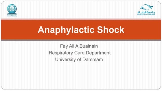 Emergency management of anaphylactic shock | PPT