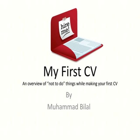 My First CV | PPSX | Resume Writing and Advice | Job Search
