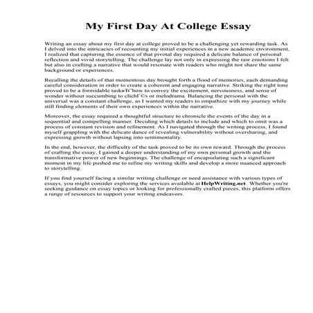 My First Day At College Essay.pdf | Education