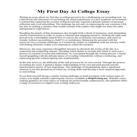 My First Day At College Essay.pdfMy First Day At College Essay. My ...