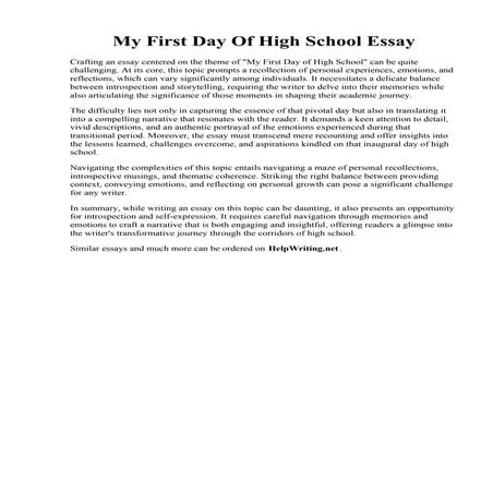 My First Day Of High School Essay.pdf