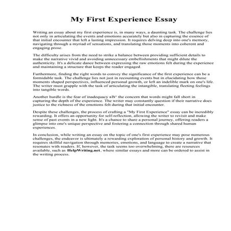My First Experience Essay.pdf