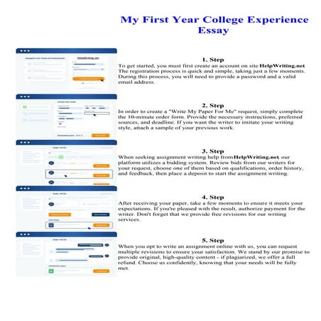 My First Year College Experience Essay. Online assignment writing ...