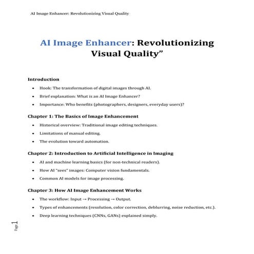 AI Image Enhancer: Revolutionizing Visual Quality” | PDF