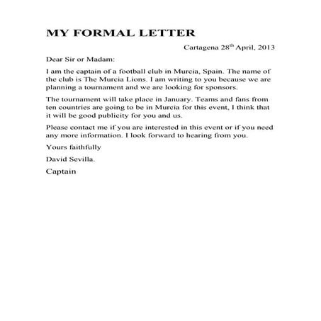 My formal letter | PDF | Free Download
