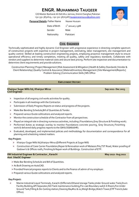 Civil Engineer CV | PDF