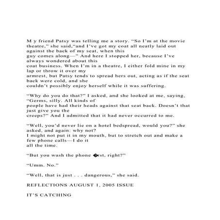 M y friend Patsy was telling me a story. So I’m at the movie .docx