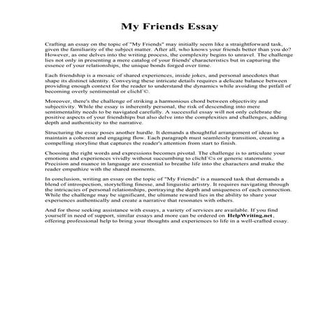 My Friends Essay.pdf | Education