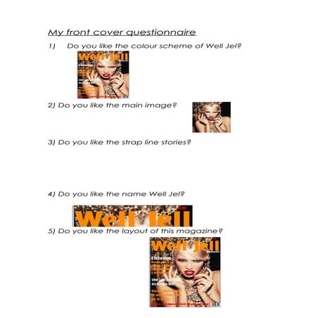 My front cover questionnaire | PDF
