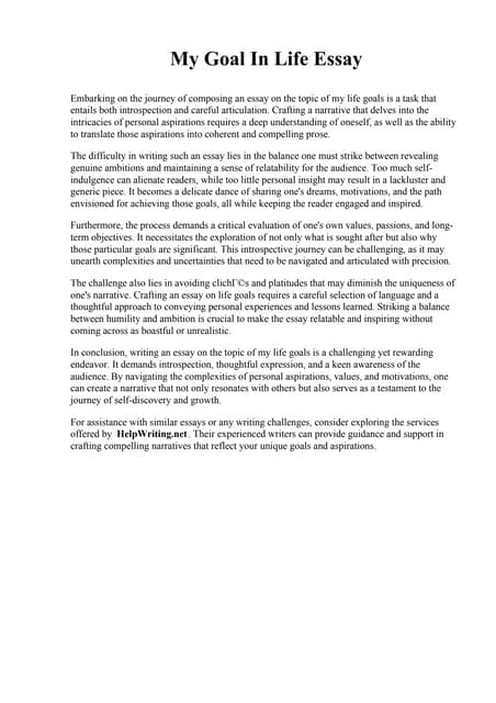 My Goals Essay.pdfMy Goals Essay | PDF