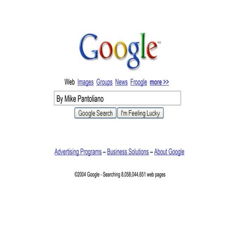 Google Presentation from 2004 | PPT