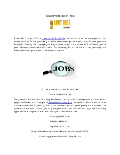 Government jobs are popular | PDF