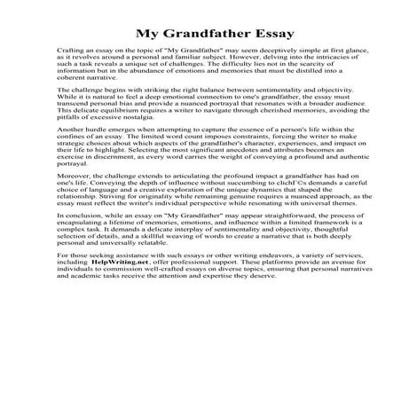 My Grandfather Essay | PDF