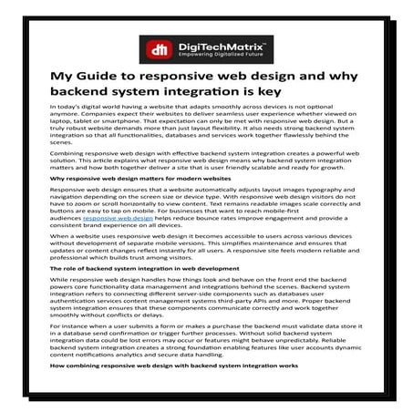 My Guide to responsive web design and why backend system integration is key | PDF