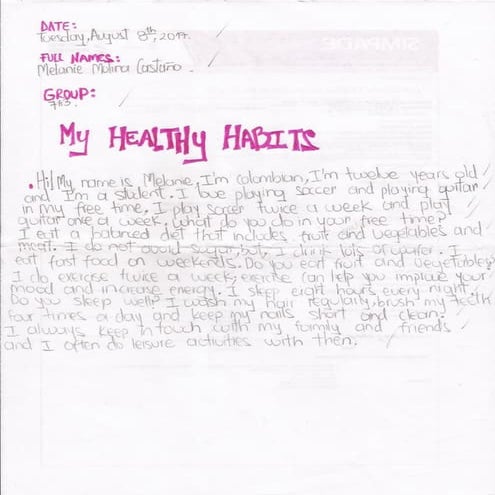 MY HEALTHY HABITS, 703 | PDF