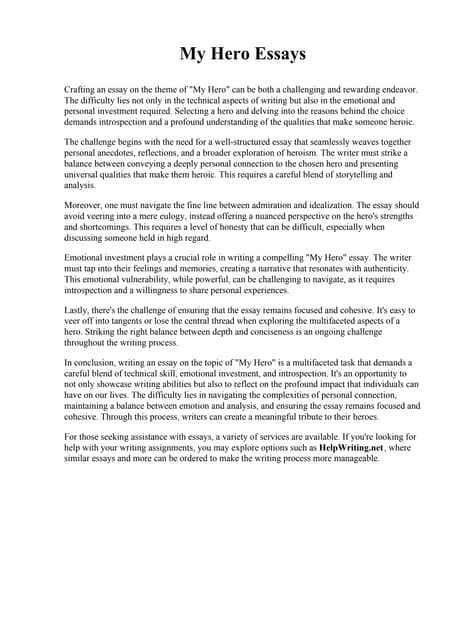 Unsung Hero Essay | PDF