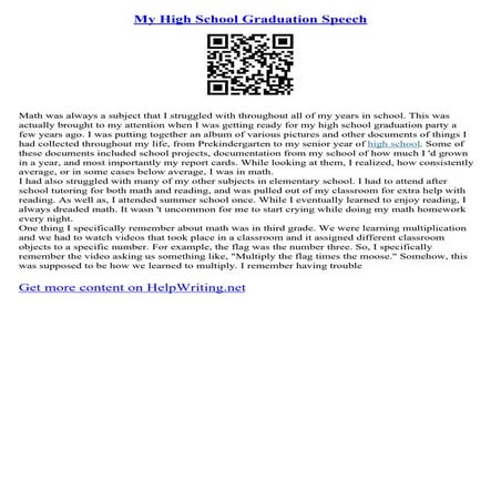 My High School Graduation Speech | PDF