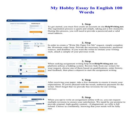My Hobby Essay In English 100 Words | PDF