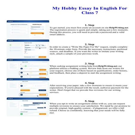 My Hobby Essay In English For Class 7 | PDF
