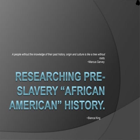 Who were African Americans PRE-Slavery? | PPTX | National & Civic ...
