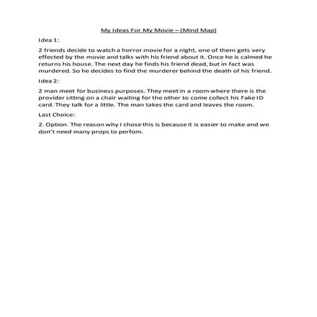 My ideas for my movie | DOCX