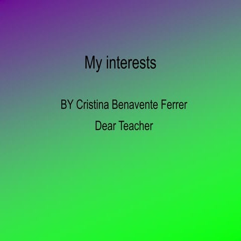 My interests | PDF