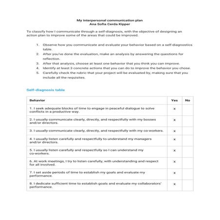 My interpersonal communication plan | PDF