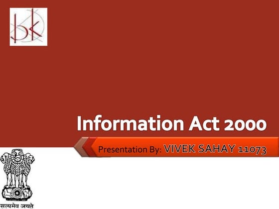 Information technology act 2000 | PPTX | Law