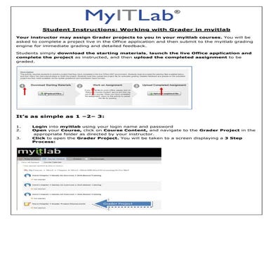 MyITLab: Using Grader | PDF