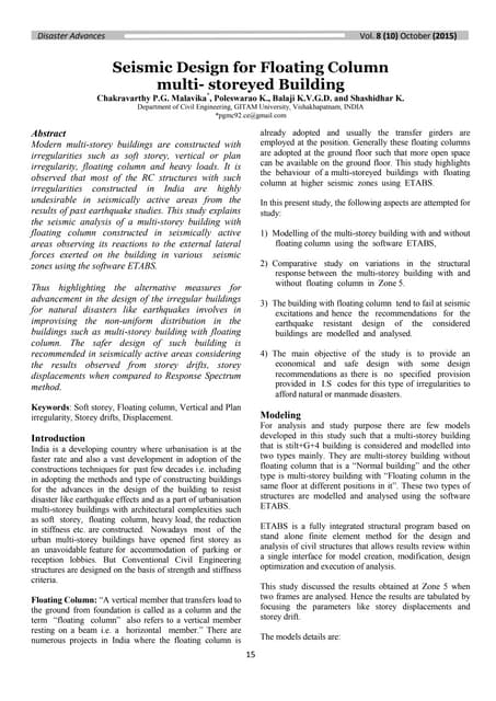 Seismic response of multi storey irregular building with floating column | PDF