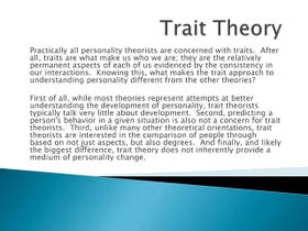Trait theories personality theories | PPT