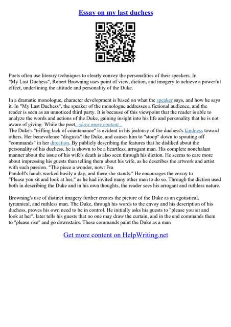 My Last Duchess | PPTX | Poetry | Books and Literature