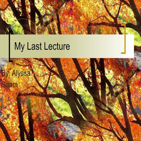 My last lecture | PPT