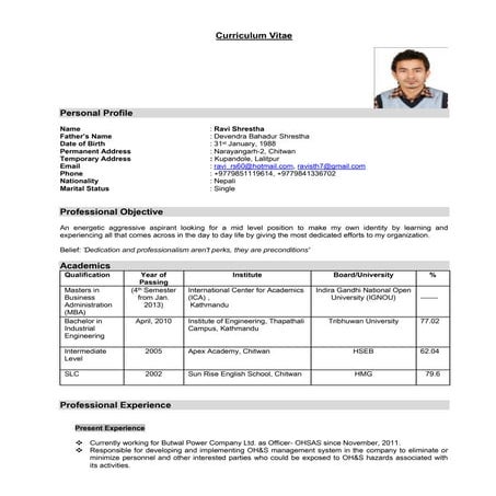 Sample Resume for OJT | DOCX