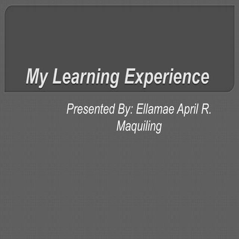 My learning experience | PPTX
