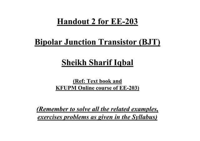 Unit 2 bjt numerical problems | PDF