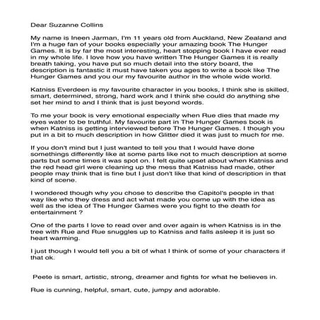 My letter to suzanne collins | PDF