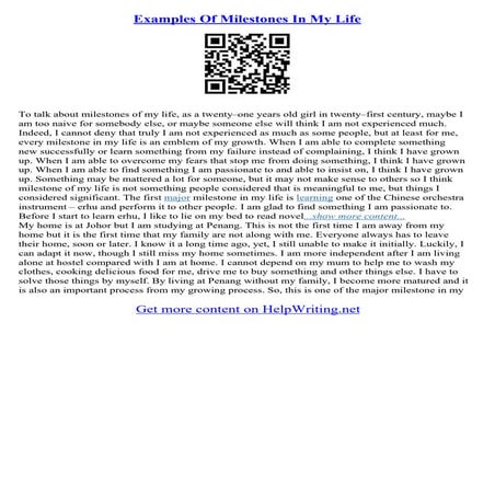 My Life Essay Examples | PDF