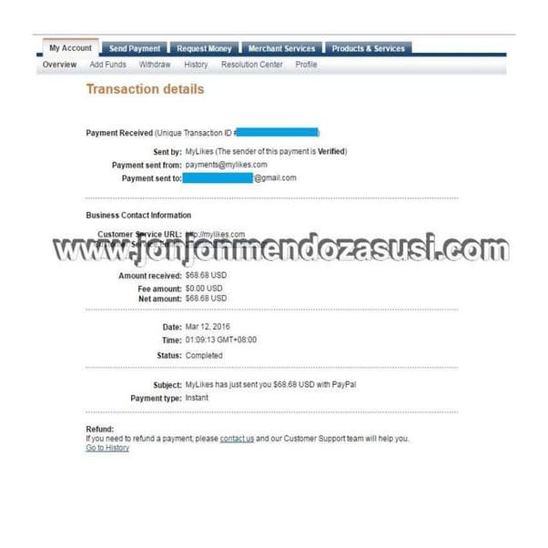 My Likes Payment Proof | DOCX