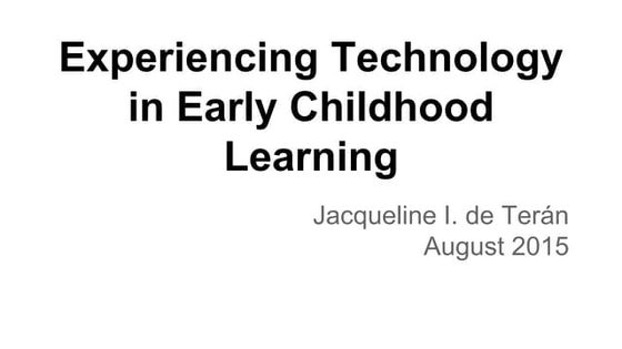 Technology And The Early Childhood Classroom | PPT