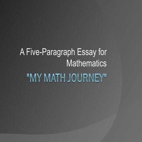 My Math Journey | PPT